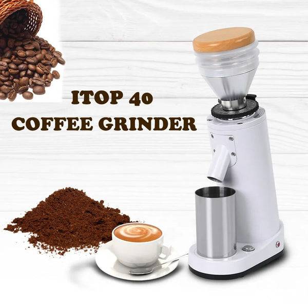 ITOP itop40 Titanium Burr Electric Coffee Grinder with Blow Hopper Cyl – cofeeproductsmd
